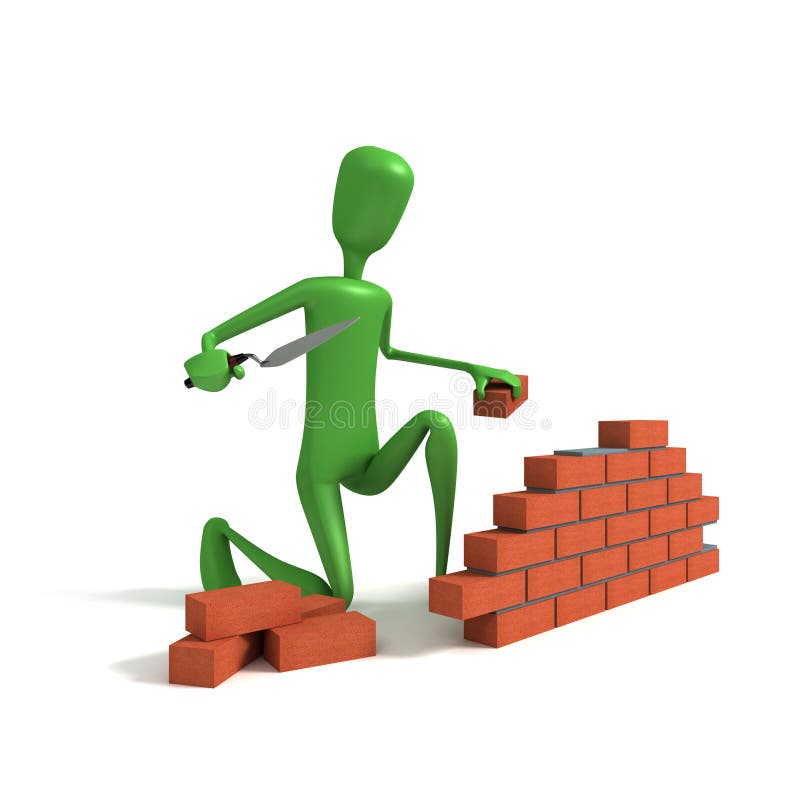 3D Man - Builder stock illustration. Illustration of human - 30407984