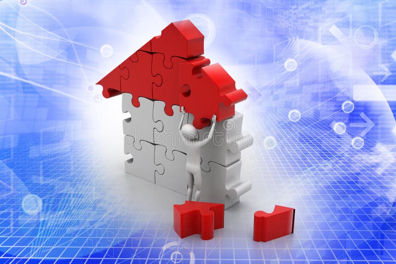 Man Building House Puzzle Stock Illustrations – 286 Man Building House ...