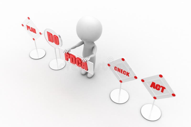 3d Man Business Improvement Process. Stock Illustration - Illustration ...