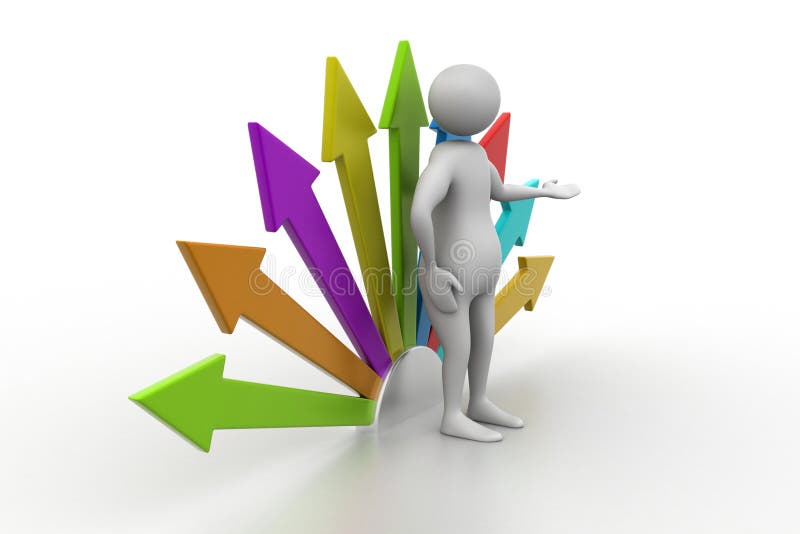 3d Man Business Man Wondering Stock Illustration - Illustration of ...