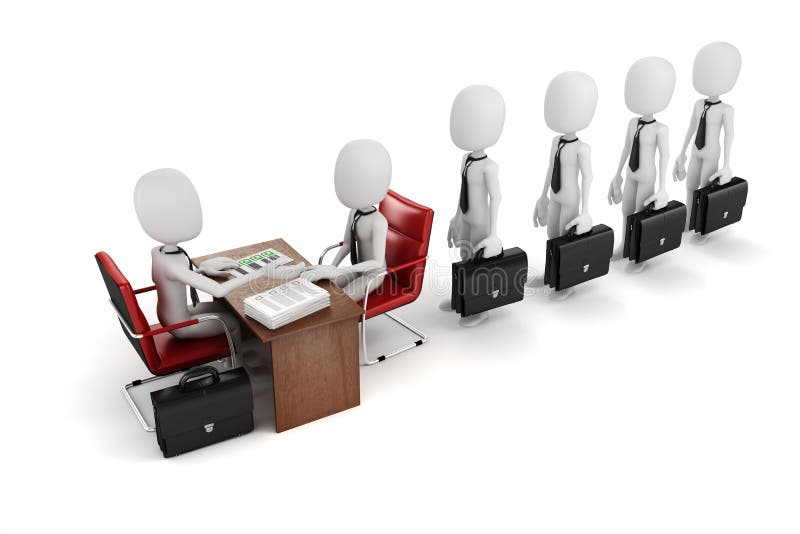 3d Man, Business Meeting, Job Interview Stock Illustration ...
