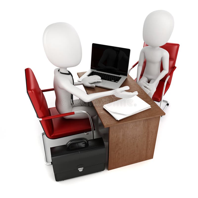 3d Man, Business Meeting, Job Interview Stock Illustration ...