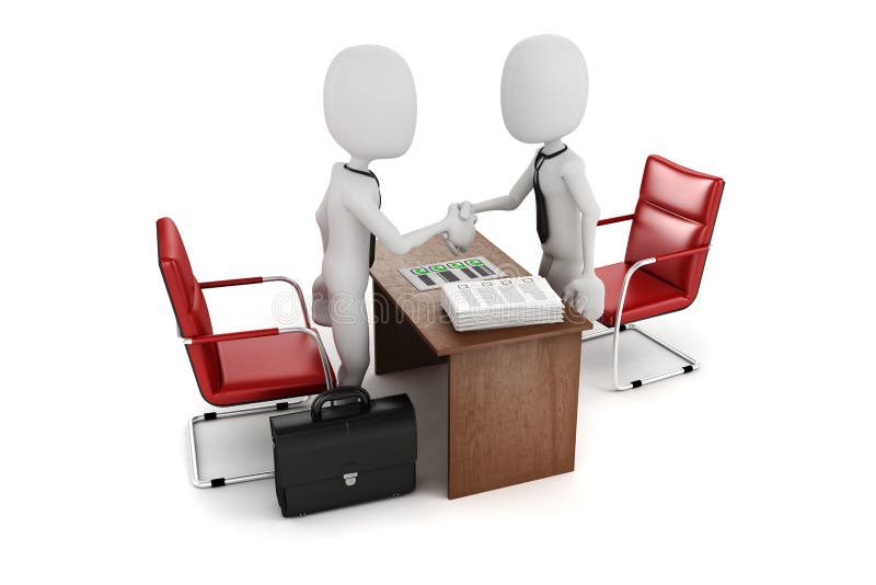 3d Man, Business Meeting, Job Interview Stock Illustration ...