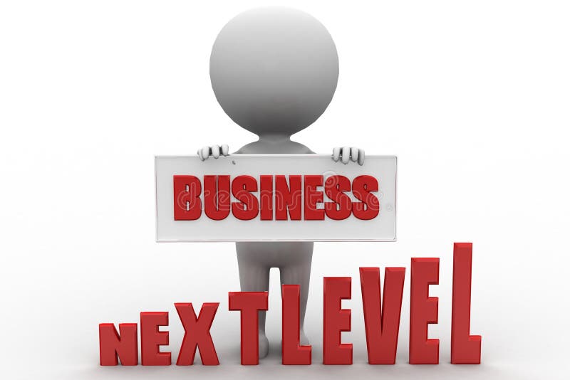 3d People - Man, Person with Ladder. Next Level. Progress Concept ...