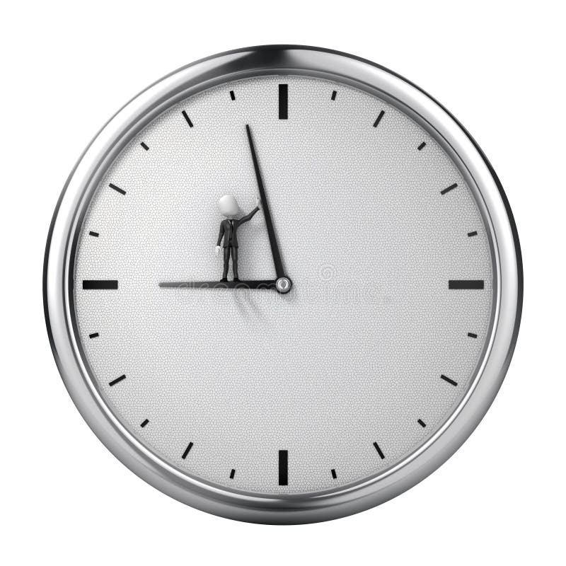 3d Man Businessman and an Alarm Clock Stock Illustration - Illustration ...