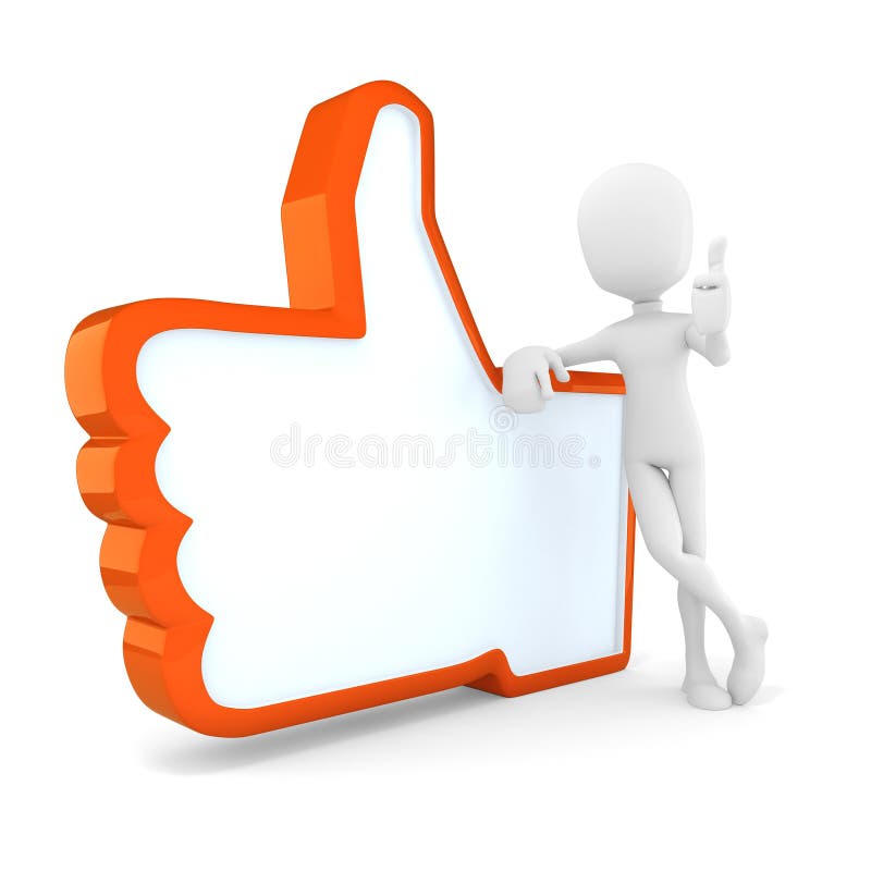 3d Man Businessman and Like Symbol Stock Illustration - Illustration of ...