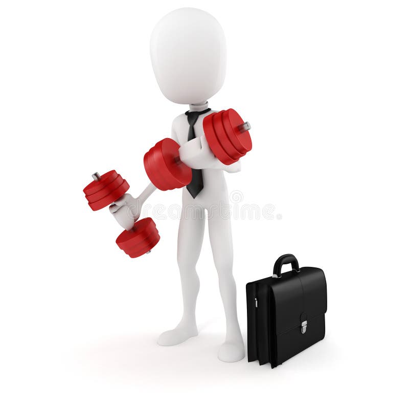 3d Man Businessman Training for Success in Business Stock Illustration ...
