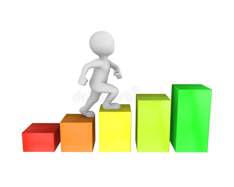 3D man growth concept stock illustration. Illustration of goal - 42588489