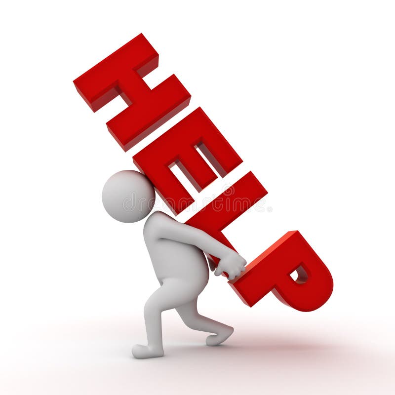 3d Man Carrying Big Red Word Problem on His Back Stock Illustration ...