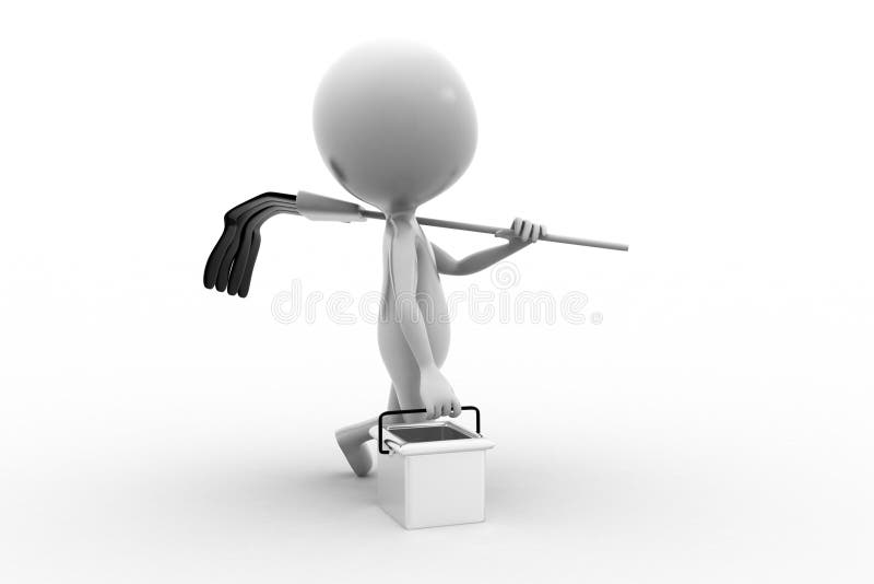 3d Man Clean Concept stock illustration. Illustration of angle - 43529491