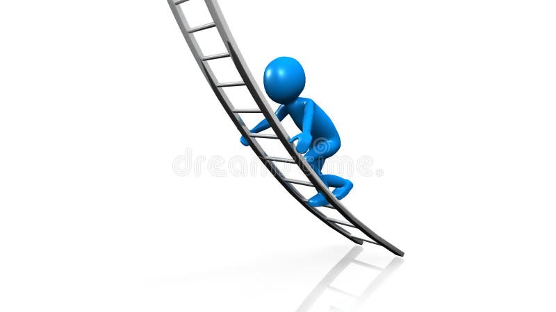 3d man climbing ladder stock illustration. Illustration of competition ...