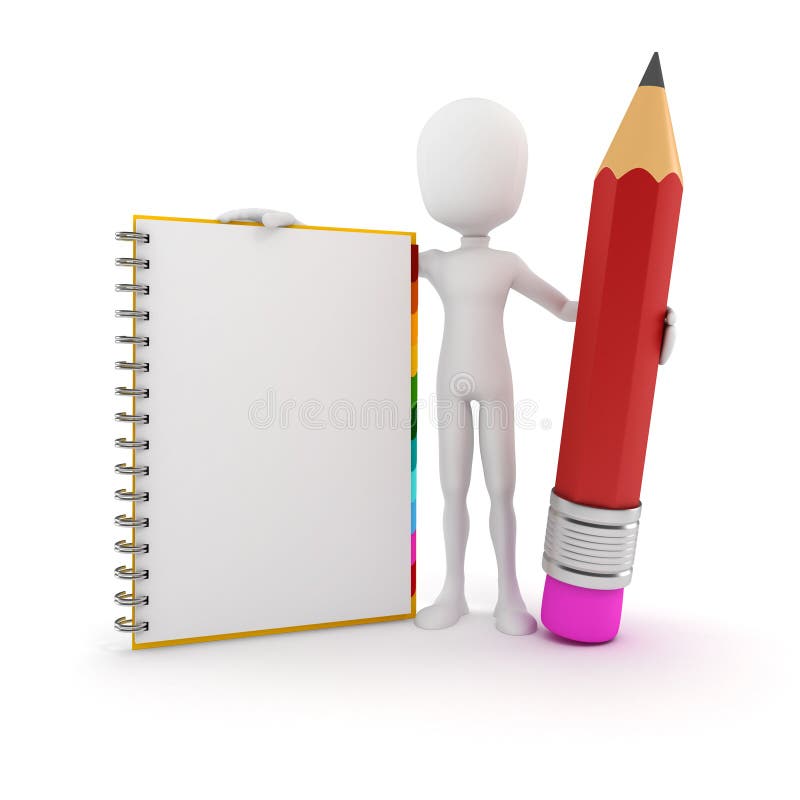 3d man and check list stock illustration. Illustration of character ...