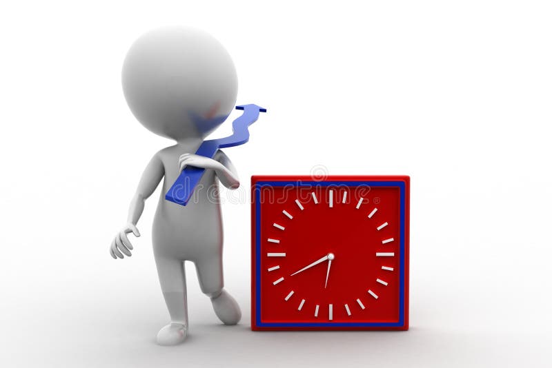 3d Man and Stopwatch Concept Stock Illustration - Illustration of idea ...