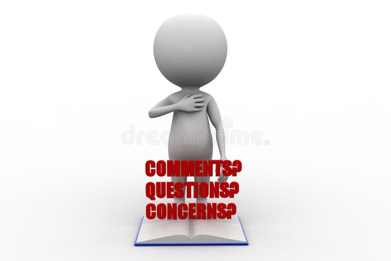 3d Man Comments Questions Concerns Stock Illustration - Illustration of ...
