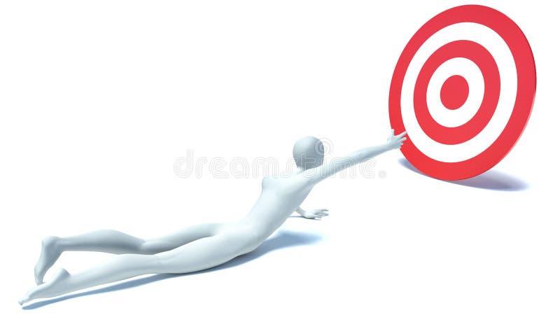 3d Man Crawling Toward the Goal Stock Illustration - Illustration of ...