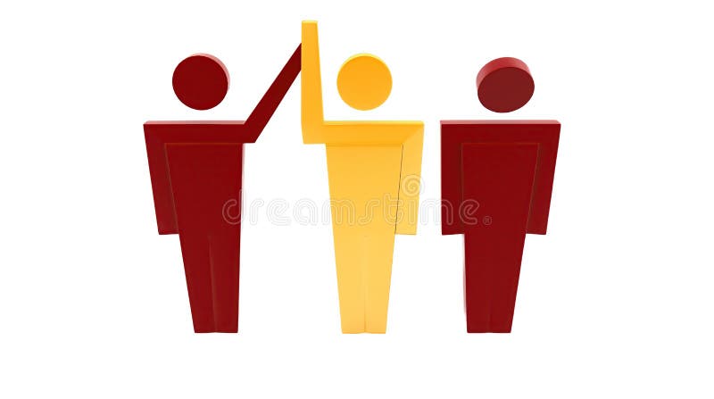 3d Man Declaring Winner from Two Man Concept Stock Illustration ...