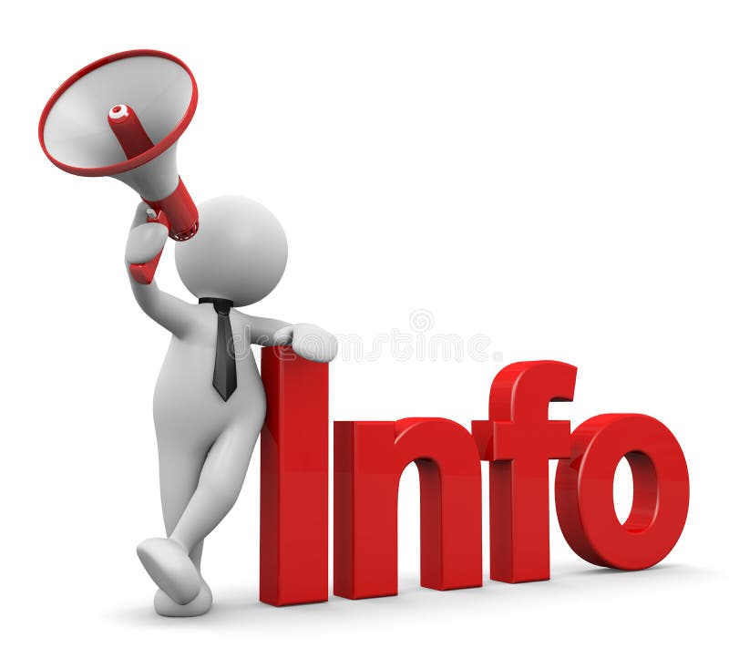 3d Man Divulging Information with Megaphone Stock Illustration ...