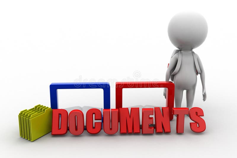 3D man document concept stock illustration. Illustration of design ...