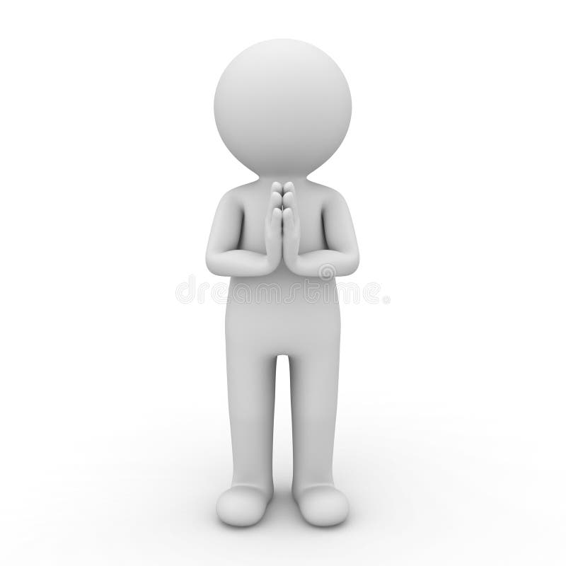 3d Man Doing the Wai Traditional Thai Greeting Concept Stock ...