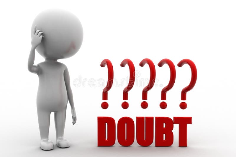 3d man doubt stock illustration. Illustration of angle - 43225232