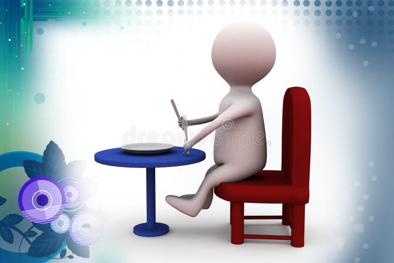 3d man eating illustration stock illustration. Illustration of cartoon ...