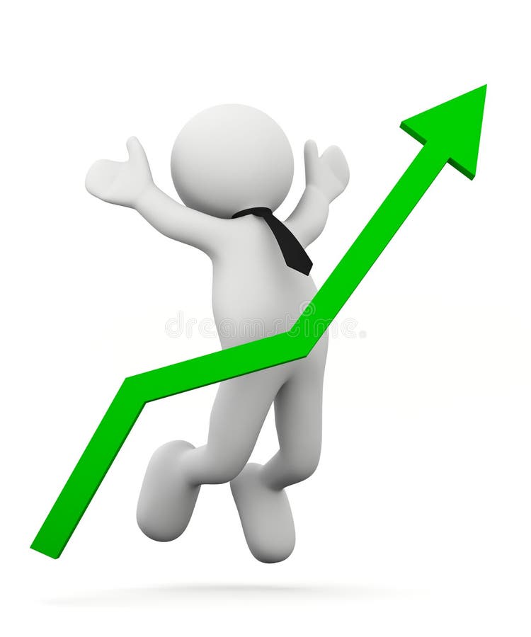 3d man economic growth stock illustration. Illustration of increment ...