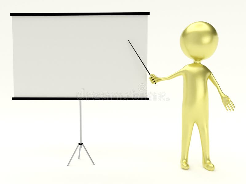 3d man with empty board stock illustration. Illustration of ...