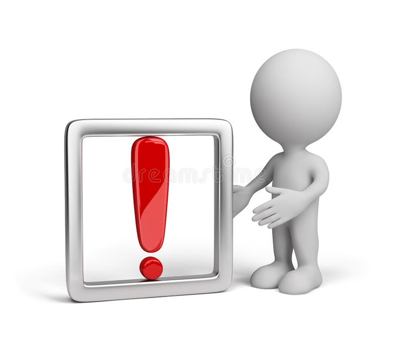 3d People - Man, Person and a Red Exclamation Mark Stock Illustration ... 3d People - Man, Person and a Red Exclamation Mark Stock Illustration ...