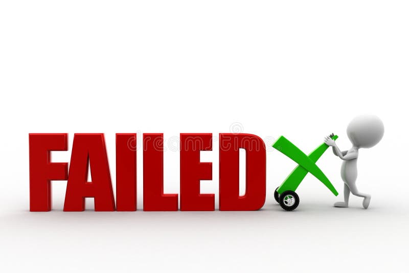 3d Render of the Word Fail stock illustration. Illustration of ...