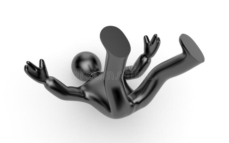 3d Man Falling on the Ground Stock Illustration - Illustration of break ...