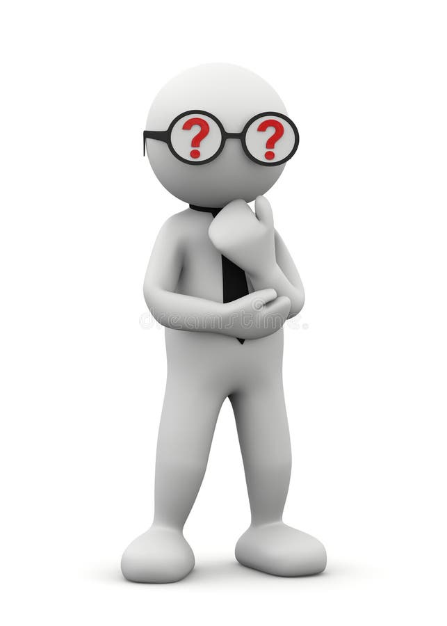 3d Man with Question and Answer Sign Stock Illustration - Illustration ...