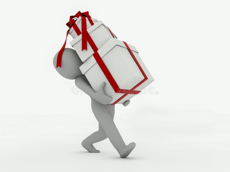 3d Man Present Boxes Stock Illustrations – 190 3d Man Present Boxes ...