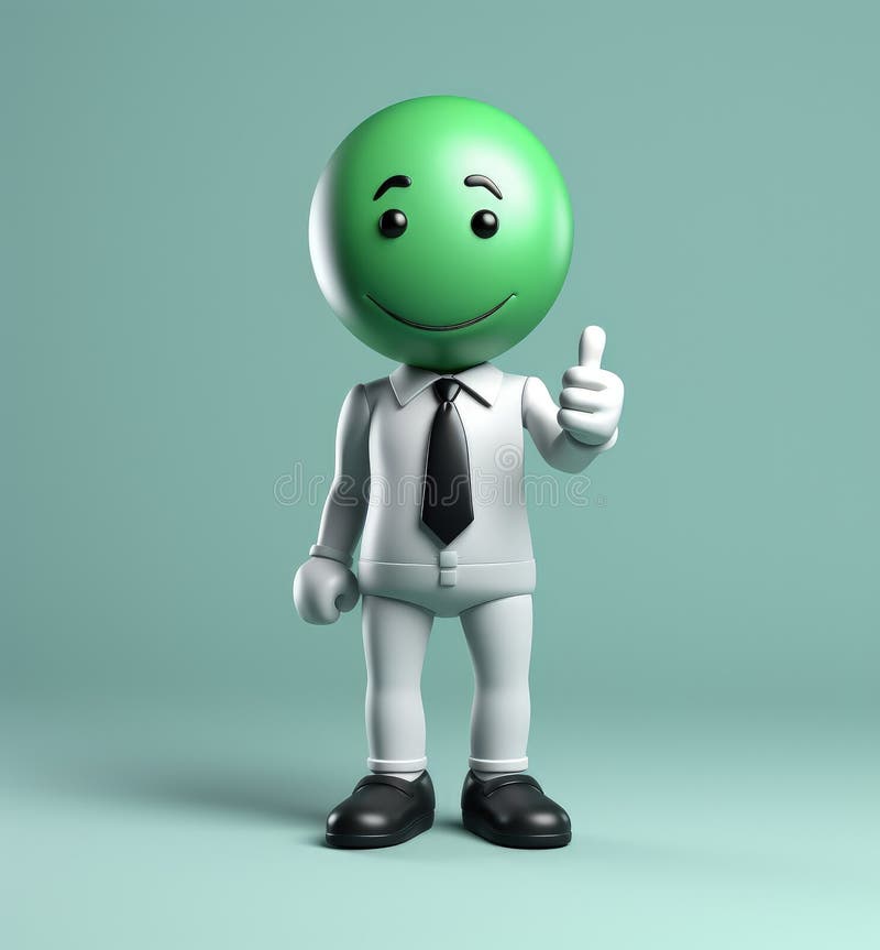 3d Man is Green Tick Symbol, Signifying Completion and Success, in a ...