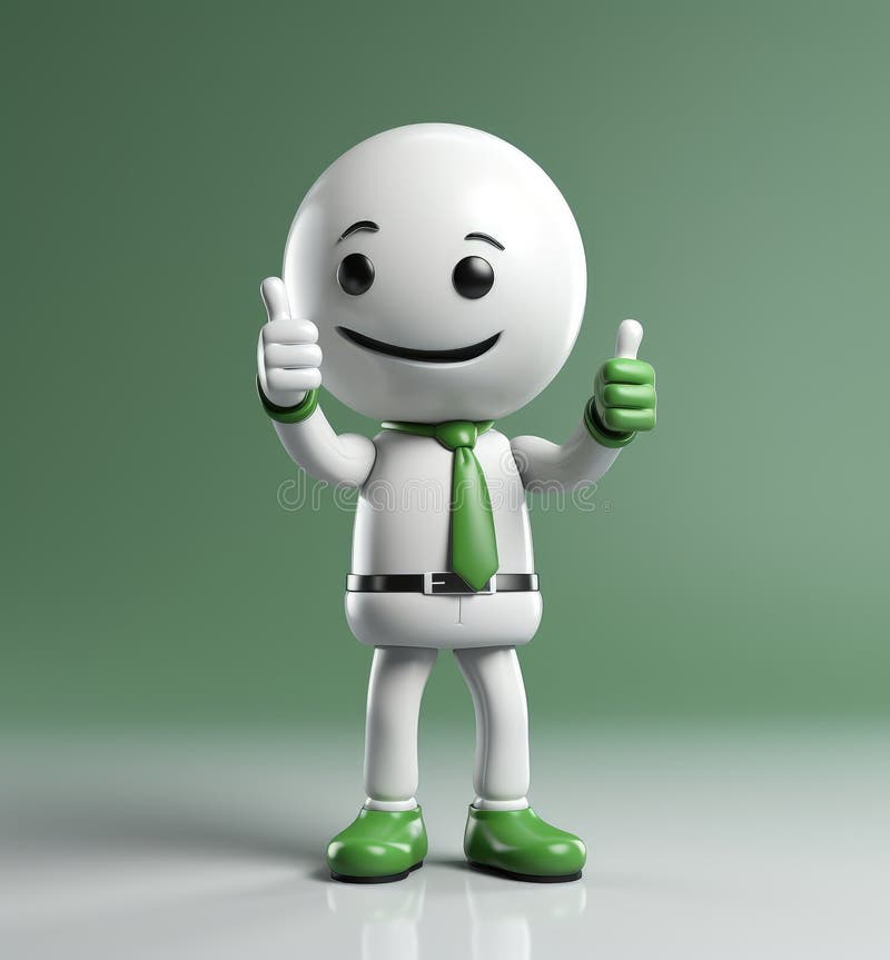 3d Man is Green Tick Symbol, Signifying Completion and Success, in a ...