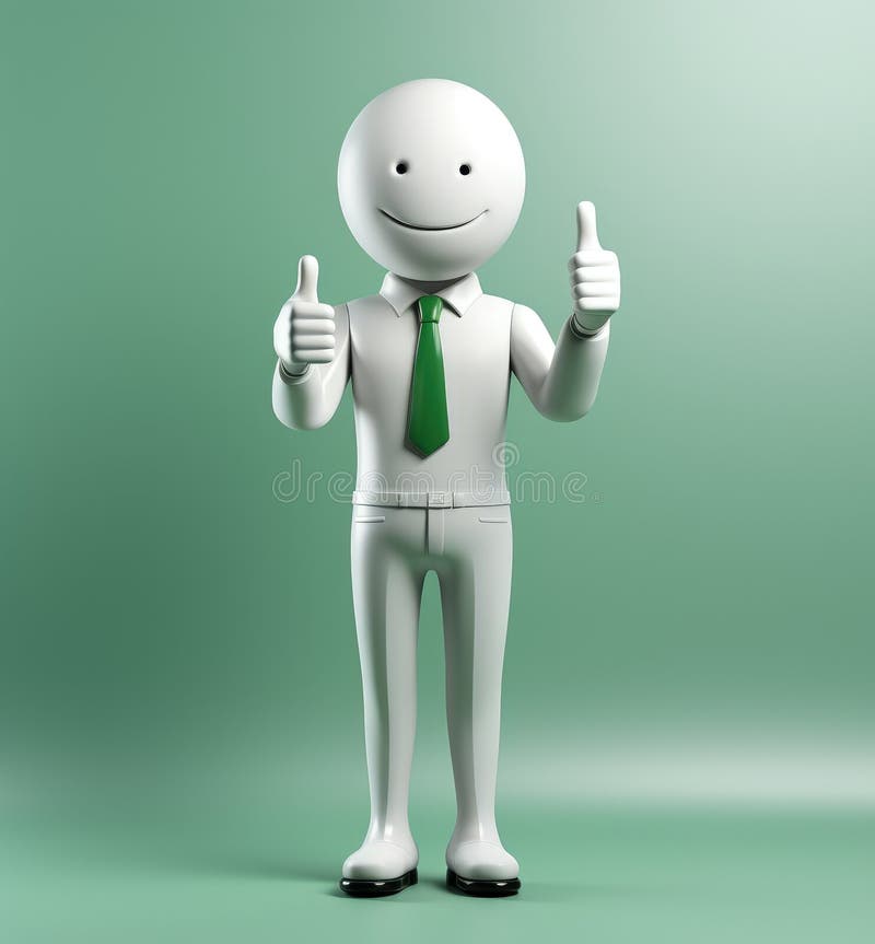 3d Man is Green Tick Symbol, Signifying Completion and Success, in a ...