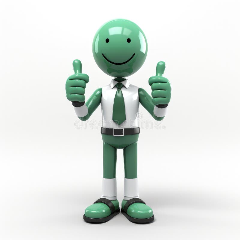 3d Man is Green Tick Symbol, Signifying Completion and Success, in a ...