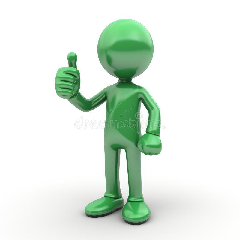 3d Man is Green Tick Symbol, Signifying Completion and Success, in a ...