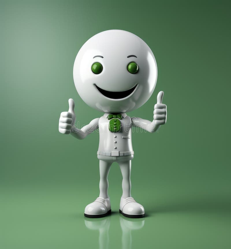 3d Man is Green Tick Symbol, Signifying Completion and Success, in a ...