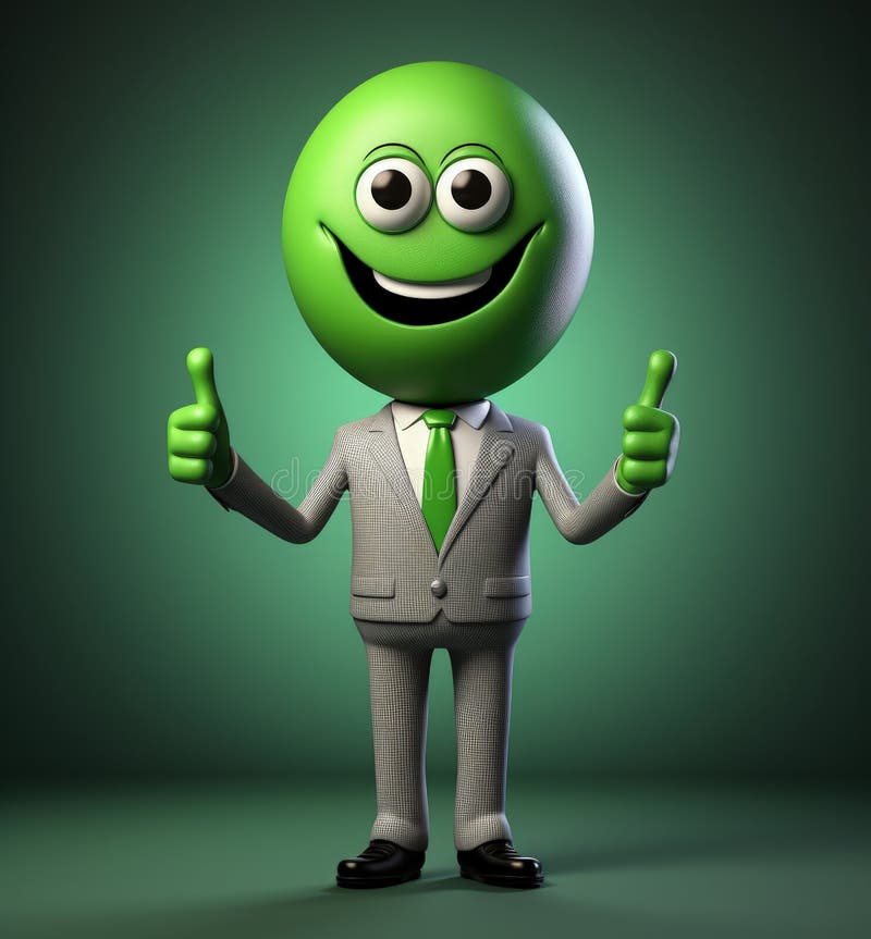 3d Man is Green Tick Symbol, Signifying Completion and Success, in a ...
