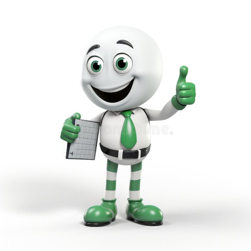 3d Man is Green Tick Symbol, Signifying Completion and Success, in a ...