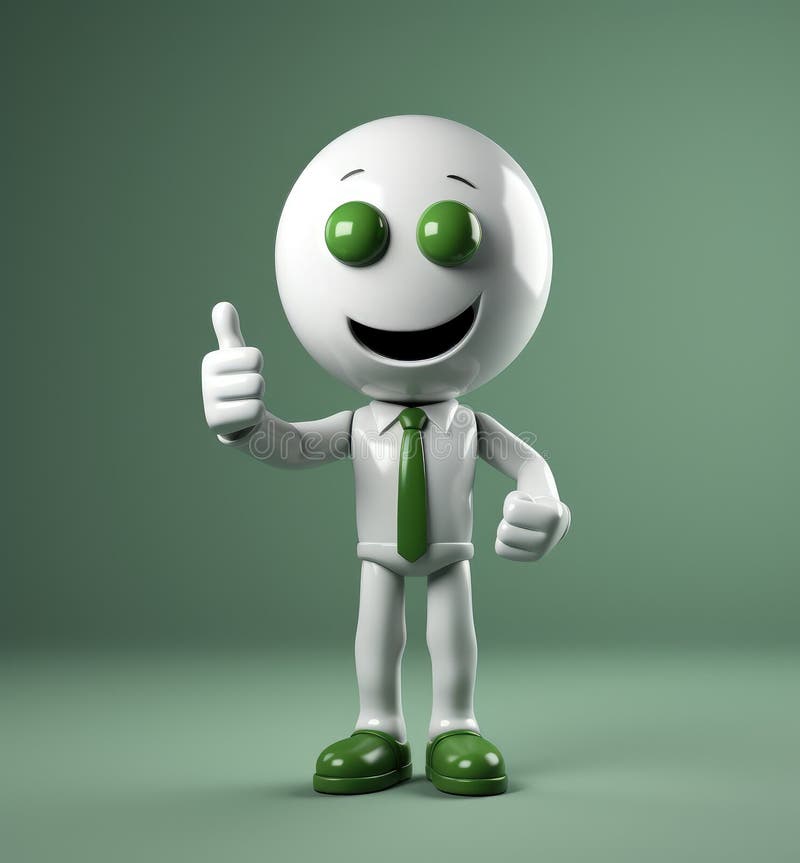 3d Man is Green Tick Symbol, Signifying Completion and Success, in a ...