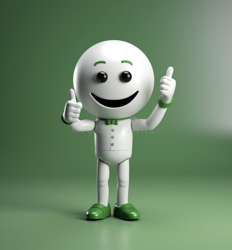 3d Man is Green Tick Symbol, Signifying Completion and Success, in a ...