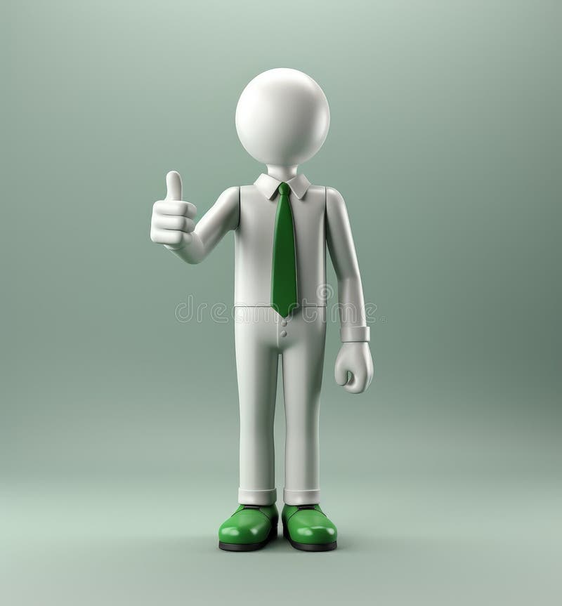 3d Man is Green Tick Symbol, Signifying Completion and Success, in a ...