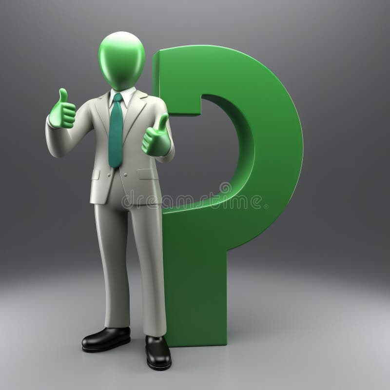 3d Man is Green Tick Symbol, Signifying Completion and Success, in a ...