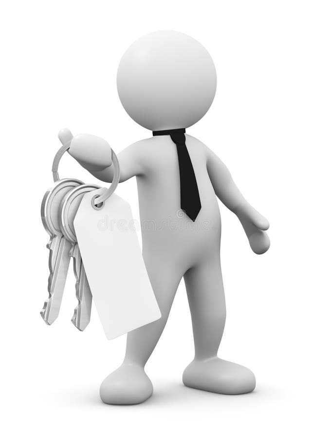 3d man handing over keys stock illustration. Illustration of people ...