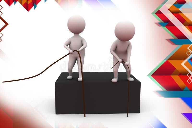 3d Man Help Rope Illustration Stock Illustration - Illustration of view ...