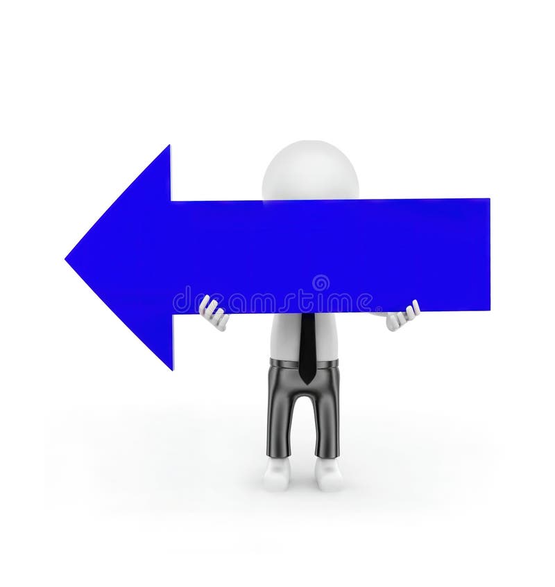 3d Man Holding Arrow in Hands Concept Stock Illustration - Illustration ...