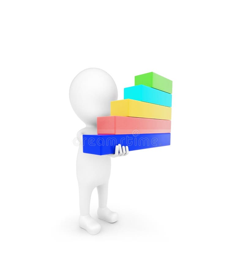 3d man graph concept stock illustration. Illustration of growth - 43050955