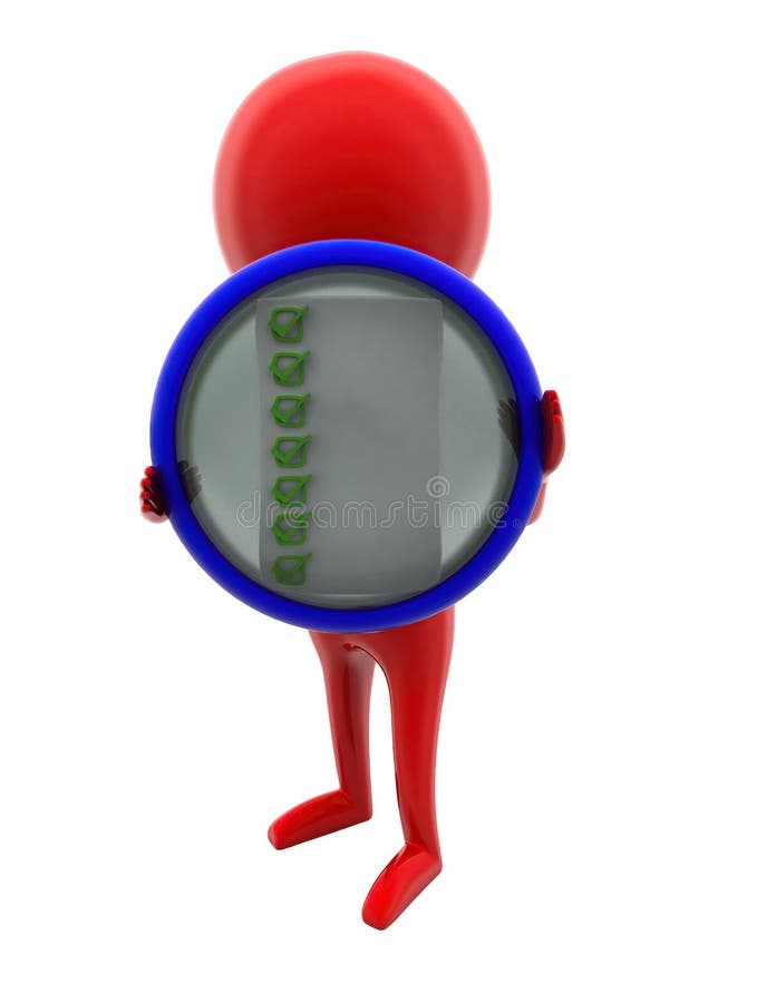 3d man check list stock illustration. Illustration of cartoon - 41854760
