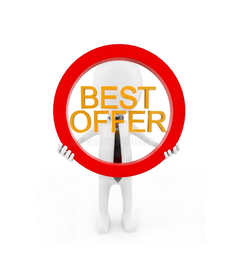 3d Man Holding Circular Ring with Stock Illustration - Illustration of ...